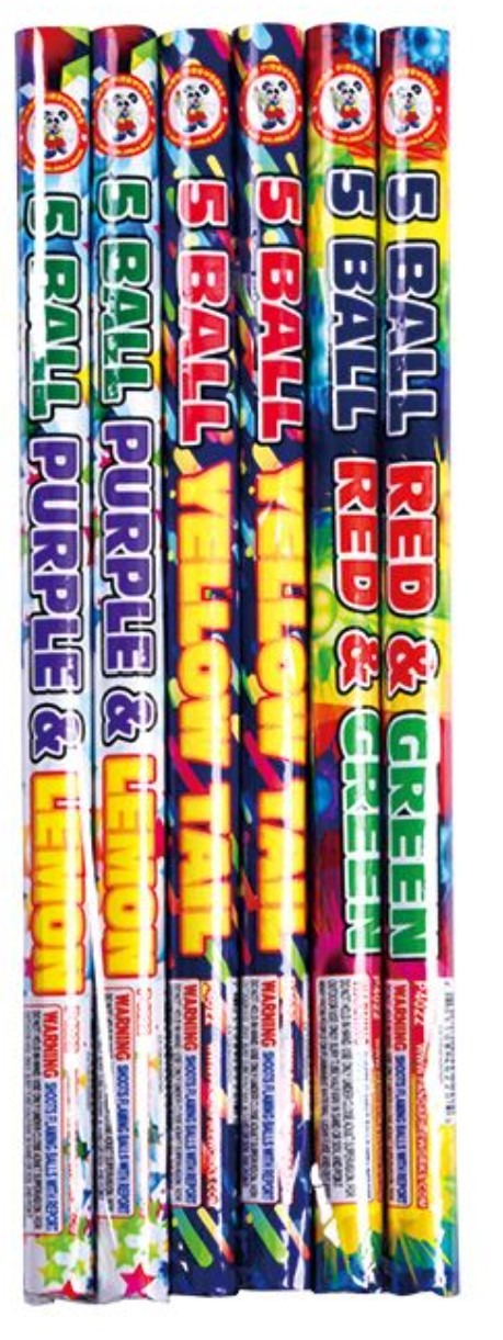 5 BALL ROMAN CANDLE(assorted) - Brumbaugh Fireworks